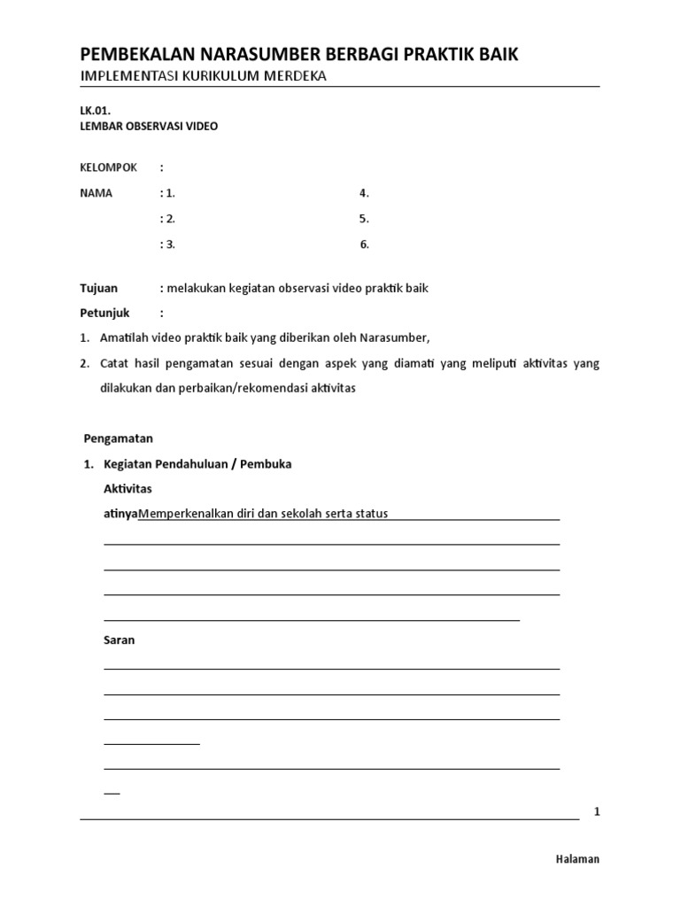 Observasi Praktik Baik Kurikulum Merdeka | PDF | Bisnis