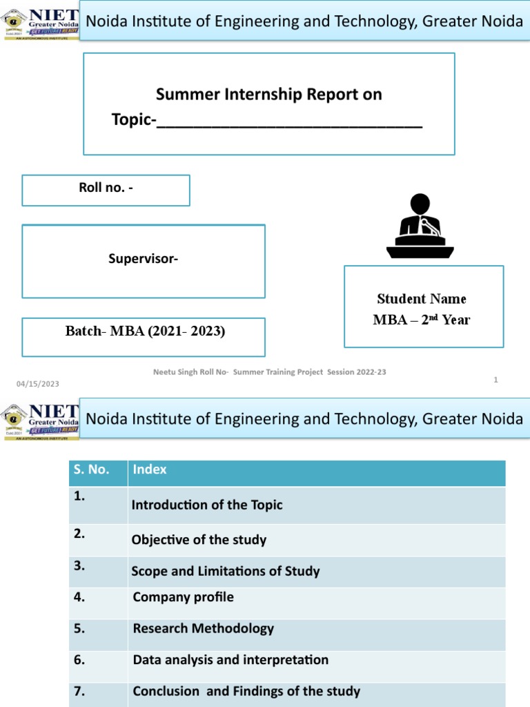 MBA STPR Report PPT Sample Format | PDF | Data Analysis | Data