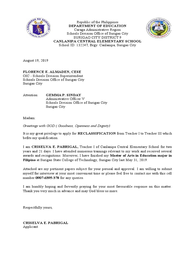 PABRIGAL Intent Letter Reclassification T3 | PDF | Wellness