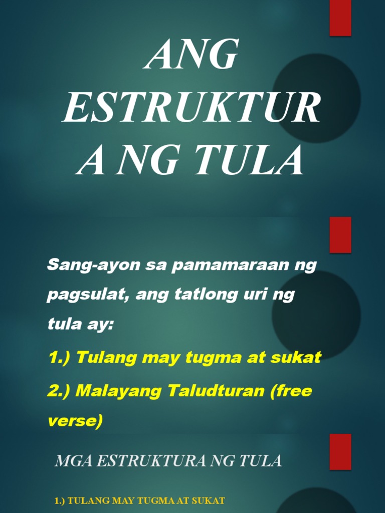 Ang Estruktura NG Tula | PDF