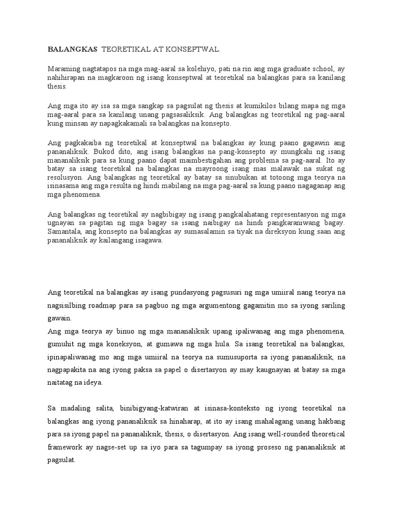 Balangkas Teoretikal | PDF