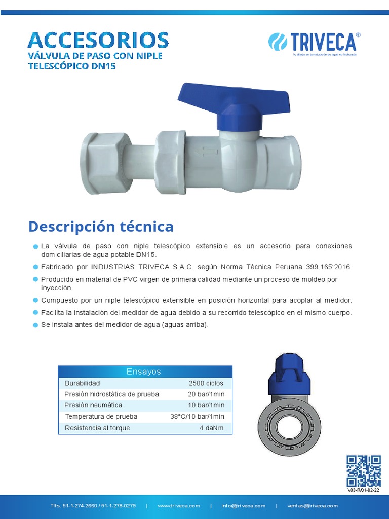 Válvula de Paso Con Niple Telescópico | PDF