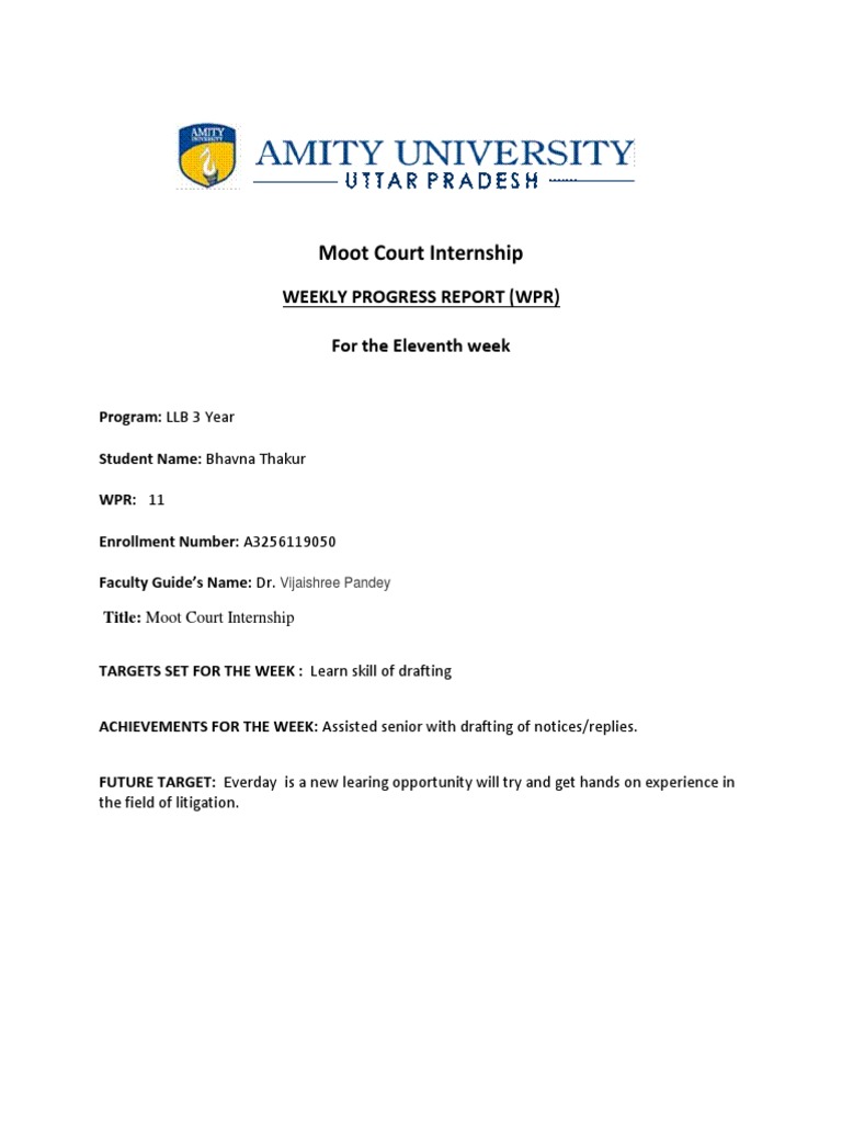 WPR 11 moot court internship | PDF
