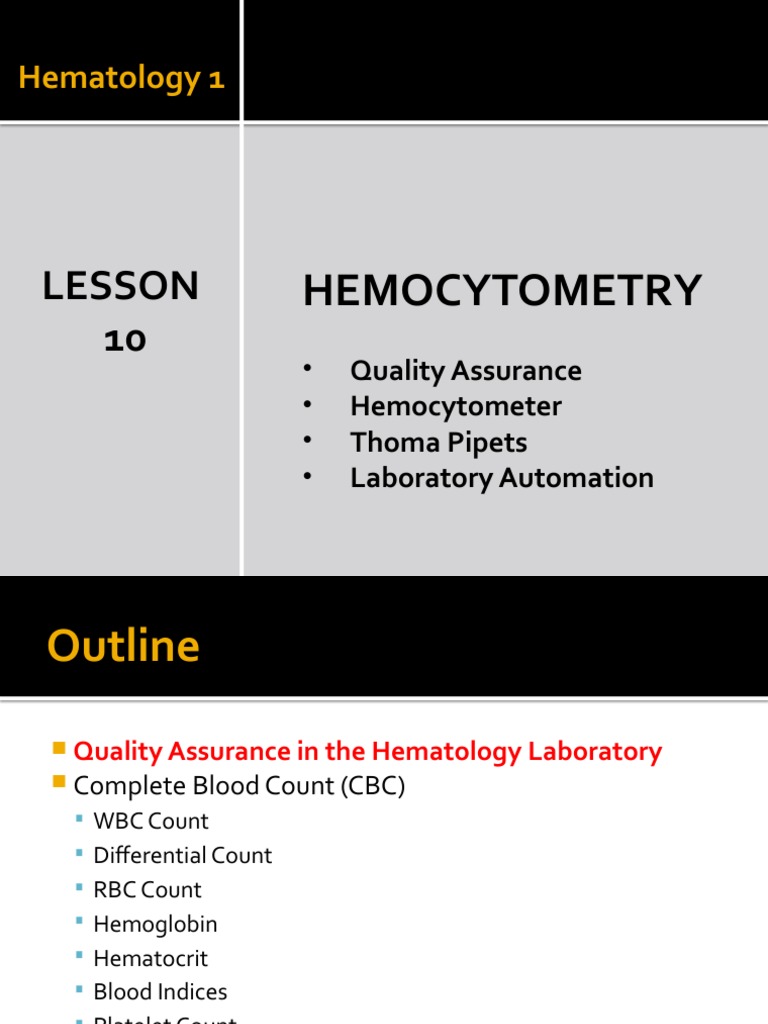 Hemocytometry and Quality Assurance in Hematology | PDF | Blood | Clinical Medicine
