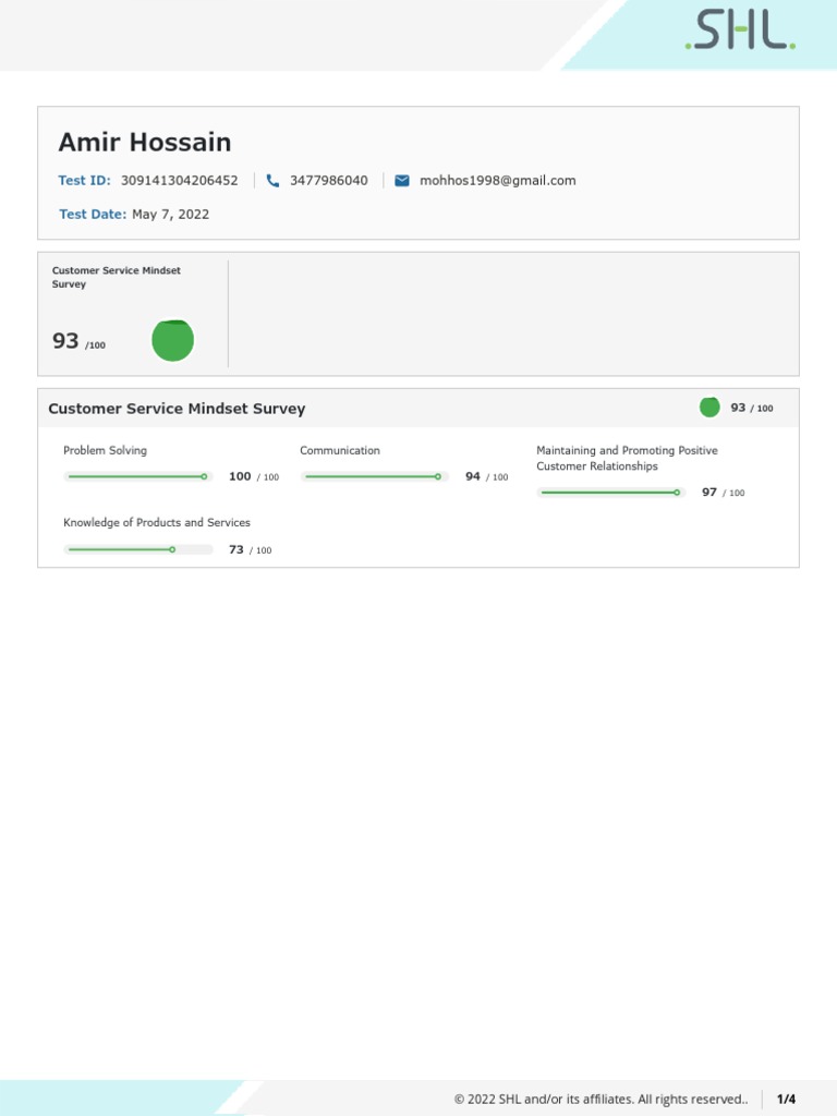 Customer Service Mindset - Amir Hossain | PDF | Cognitive Science | Cognition