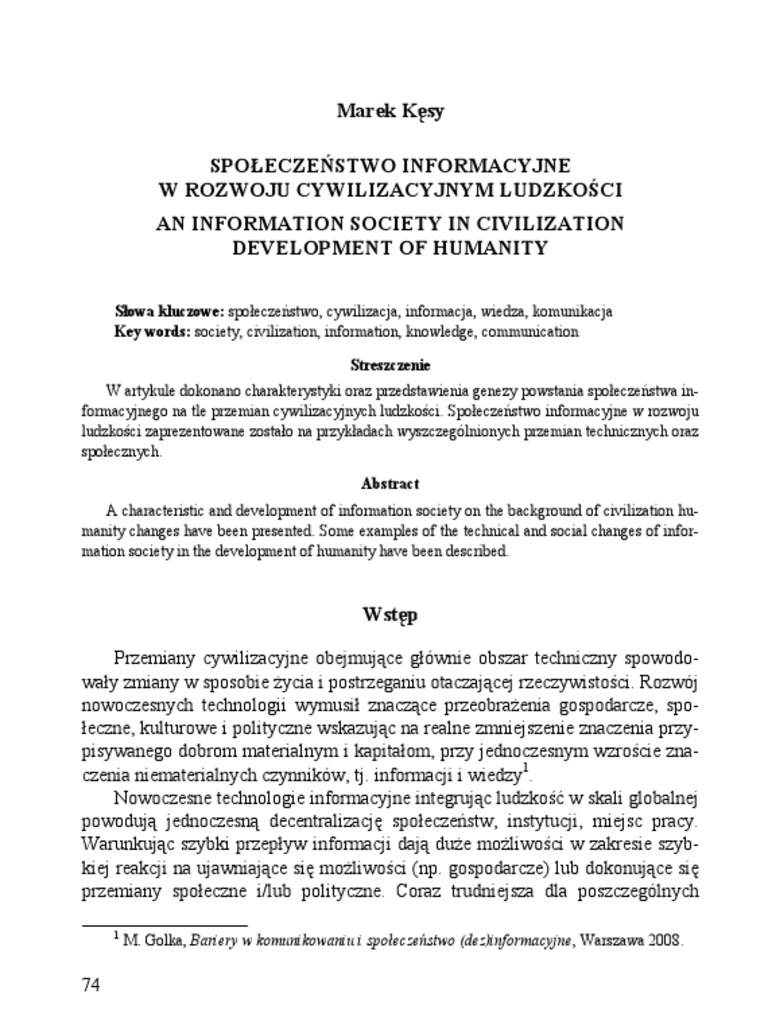Kesy Spoleczenstwo-Informacyjne | PDF