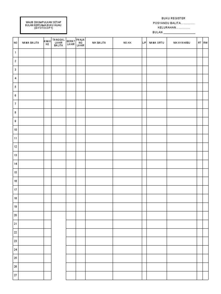 Register Kader Untuk Eppgbm | PDF