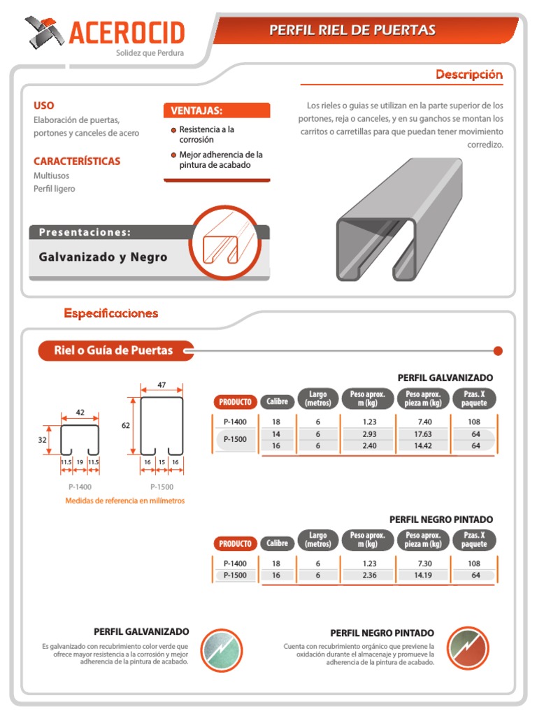 Perfil Riel de Puertas | PDF | Procesos de negocio | Metalurgia