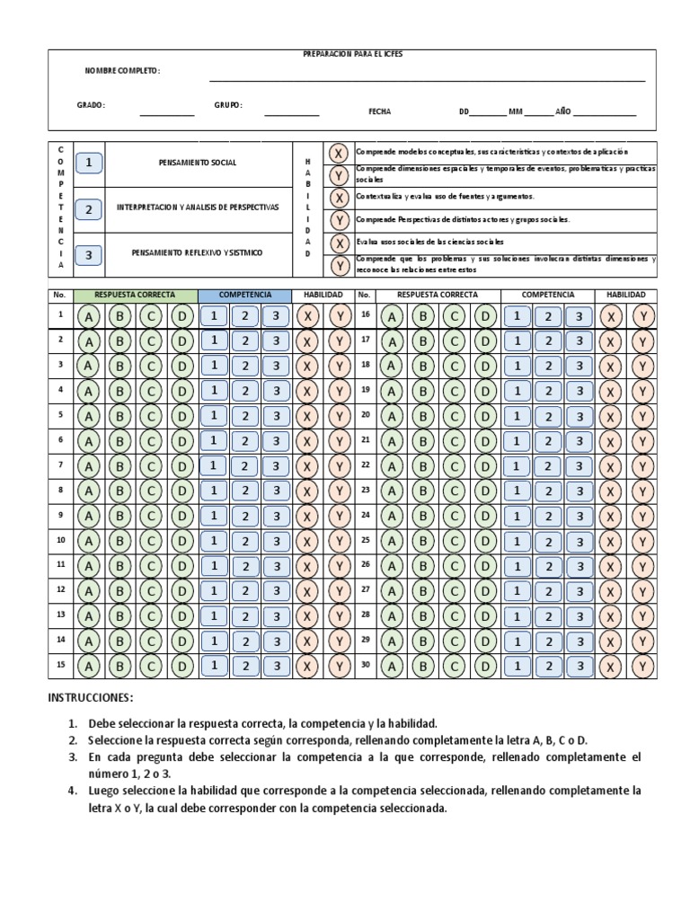 Hoja de Respuestas | PDF