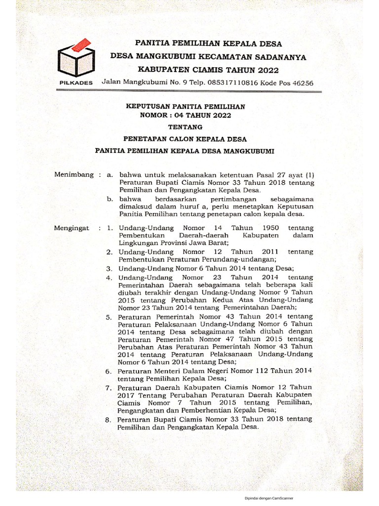SK Penetapan Calon | PDF SK Penetapan Calon | PDF