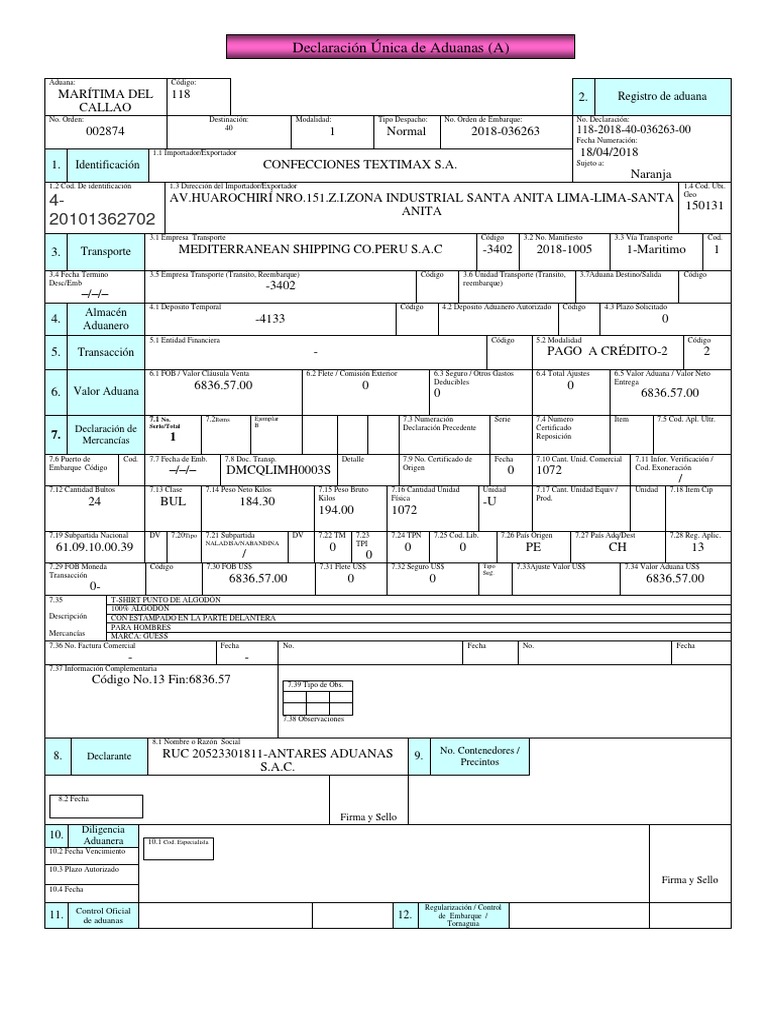 Dam de Exportación. | PDF | aduana | Globalización
