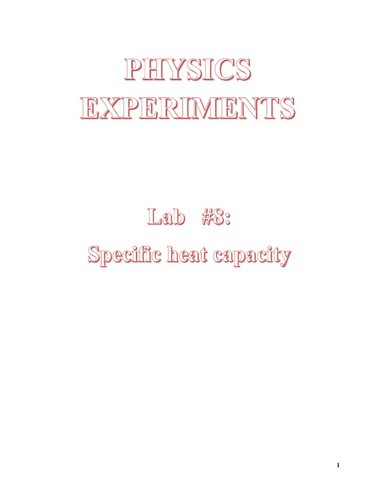 Specific Heat Capacity Lab Experiment | PDF | Heat | Temperature