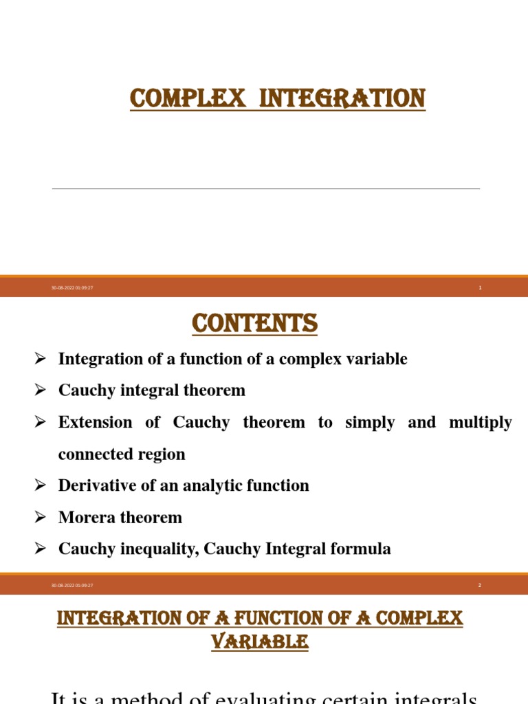 Complex Integration Theorems | PDF | Integral | Complex Analysis
