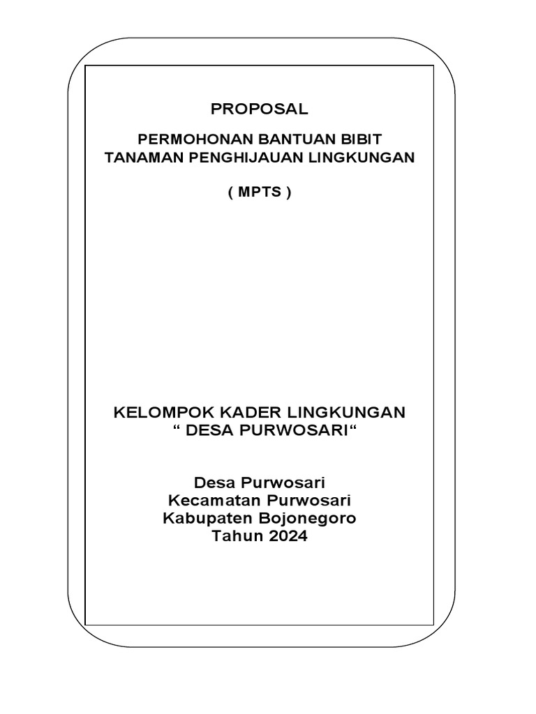 Proposal Bibit Tanaman Penghijauan | PDF