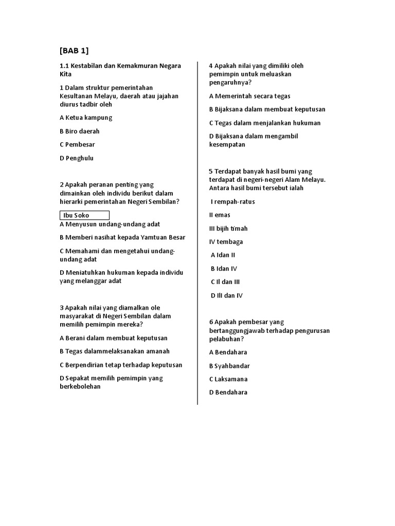 SEJ F3 Latihan CL | PDF