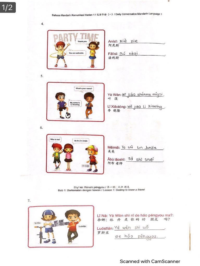 Daily Conversation Mandarin Language 1 | PDF