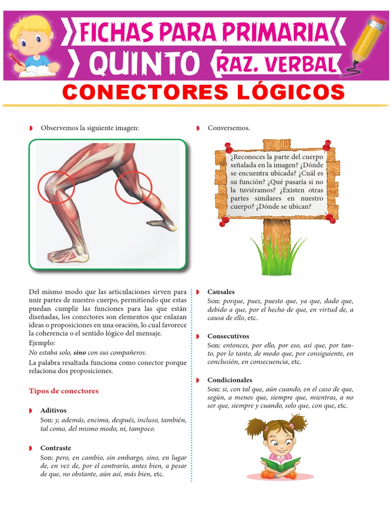 Tipos de Conectores Lógicos para Quinto Grado de Primaria | PDF ...
