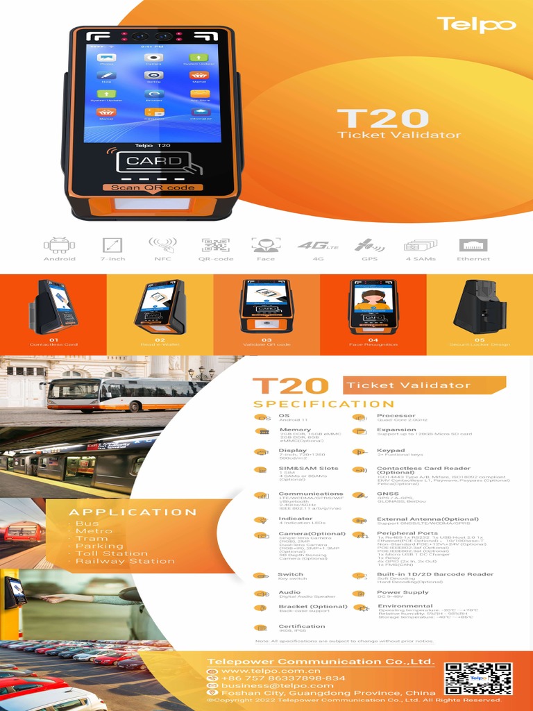 Telpo T20 Specifications | PDF