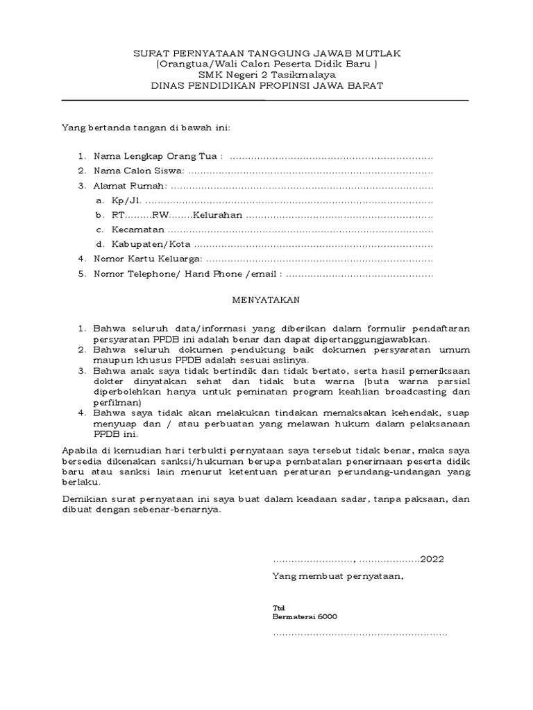 Format SPTJM 4 Point | PDF | Hukum