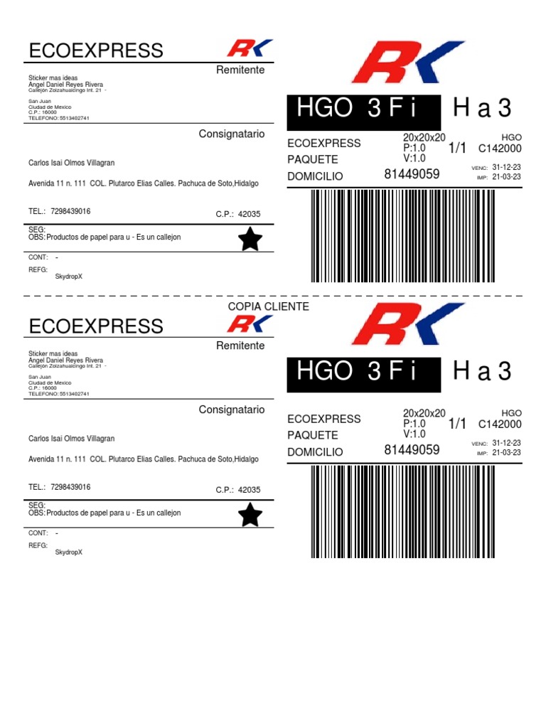 Hgo 3 F I: Ecoexpress | PDF