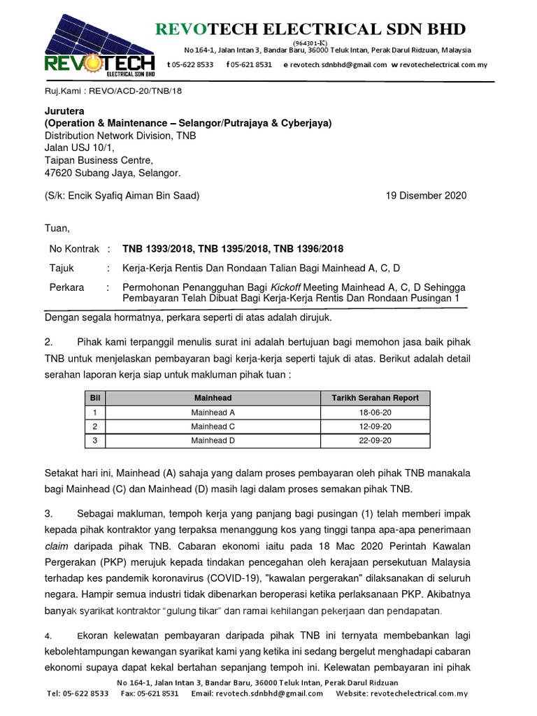 Surat Penangguhan Meeting Kickoff MH Acd | PDF