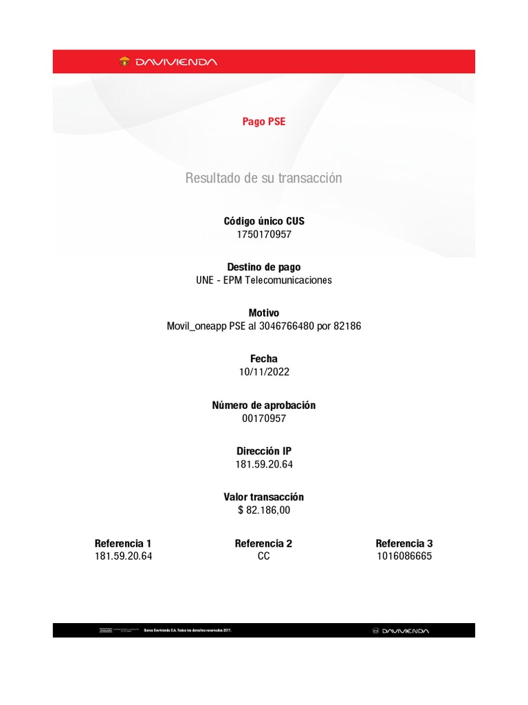 Resultado de Su Transacción: Pago PSE | PDF