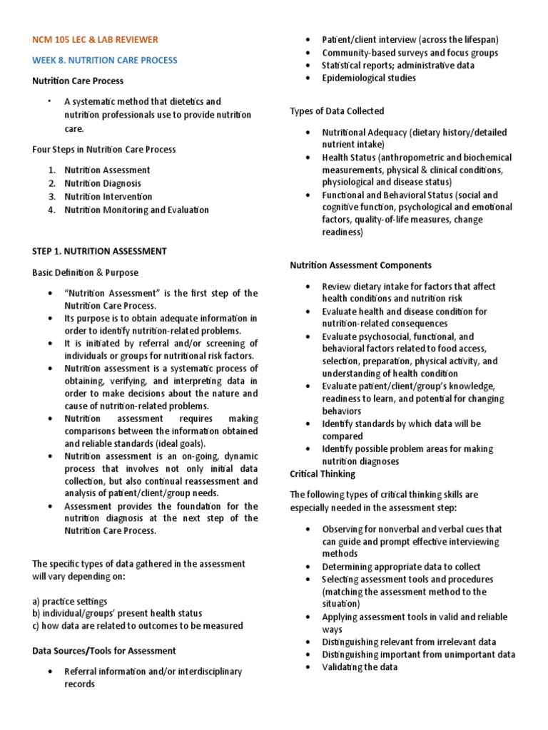 NCM 105 Lec& Lab Reviewer | PDF | Carbohydrates | Breast Milk