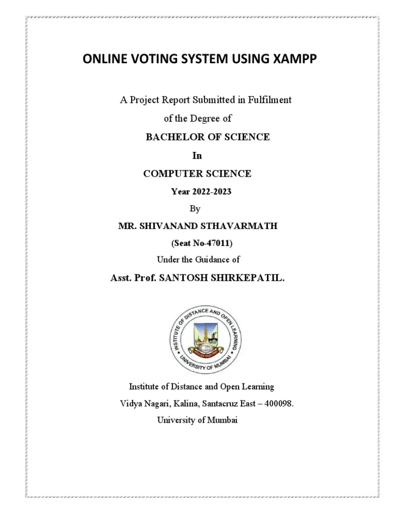 Development of an Online Voting System using XAMPP: A Project Report | PDF | Science