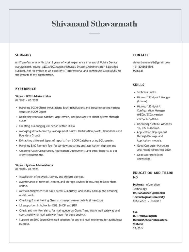 Sample Resume 3 | PDF | Microsoft Windows | Ios