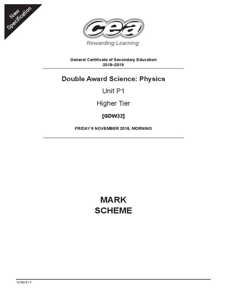Mark Scheme: Double Award Science: Physics | PDF | Neutron | Nuclear ...