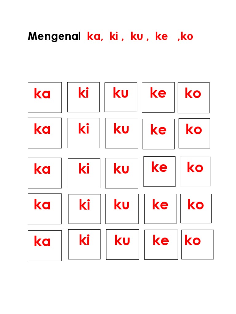 Mengenal Ka, Ki, Ku, Ke, Ko | PDF