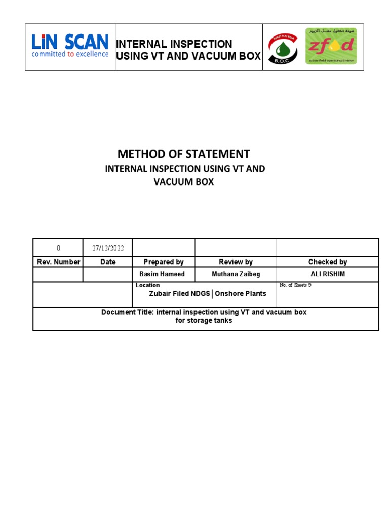 Method of Statement VB | PDF | Welding | Construction