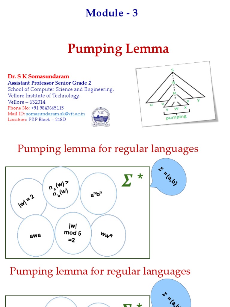 13-Pumping Lemma For Regular Languages-02!02!2023 | PDF | Automata Theory | Metalogic