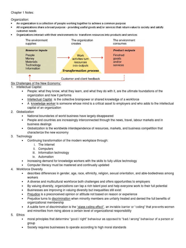 Boh4m Chapter 1 Notes | PDF | Resource | Prejudices