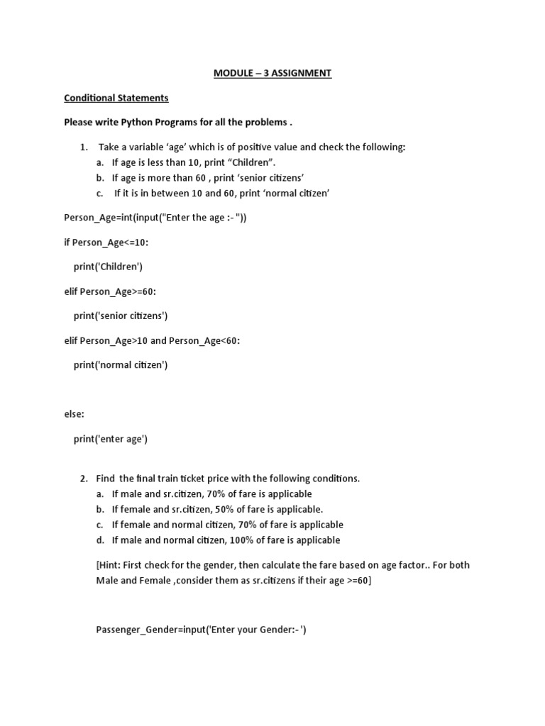 Module 3 Conditional Statements and Loops | PDF | Python (Programming ... Module 3 Conditional Statements and Loops | PDF | Python (Programming ...