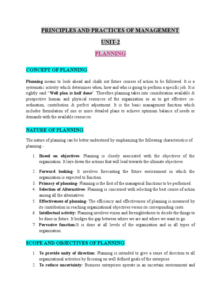 PRINCIPLES AND PRACTICES OF MANAGEMENT | PDF | Decision Making | Goal