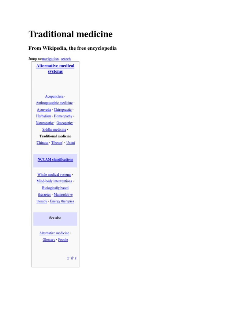 Traditional Medicine: From Wikipedia, The Free Encyclopedia | PDF ...