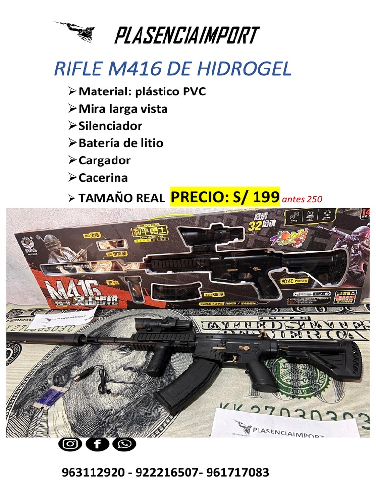Rifle M416 de Hidrogel: Plasenciaimport | PDF | Armas de proyectiles | Balística
