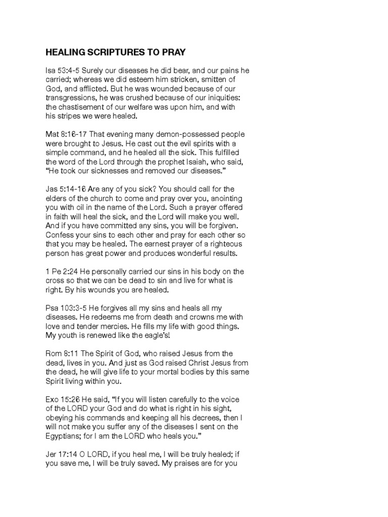 Healing Scriptures | PDF | Jesus | Glory (Religion)