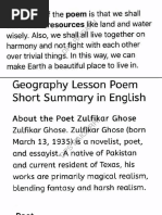 Poem Geography Lesson | PDF | Poetry | Poetic Devices