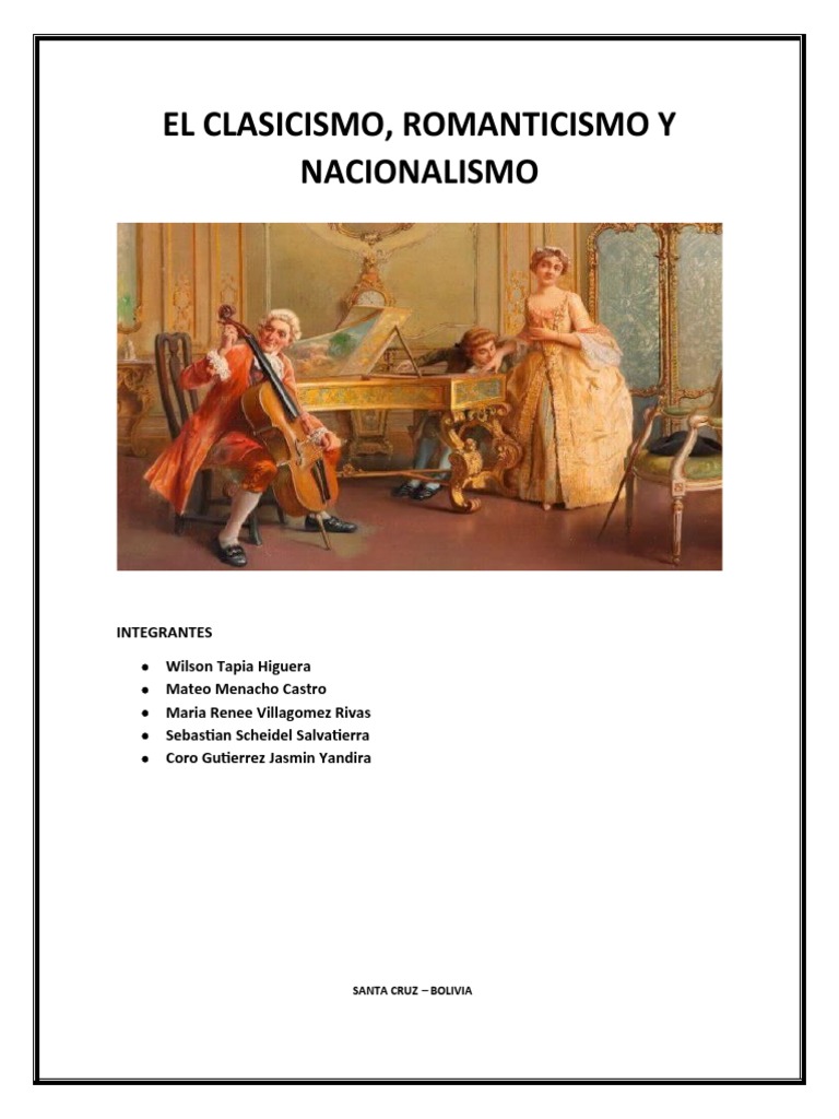 EL CLASICISMO ROMANTICISMO Y NACIONALISMO. Editado | PDF | Periodo Clásico (Música ...