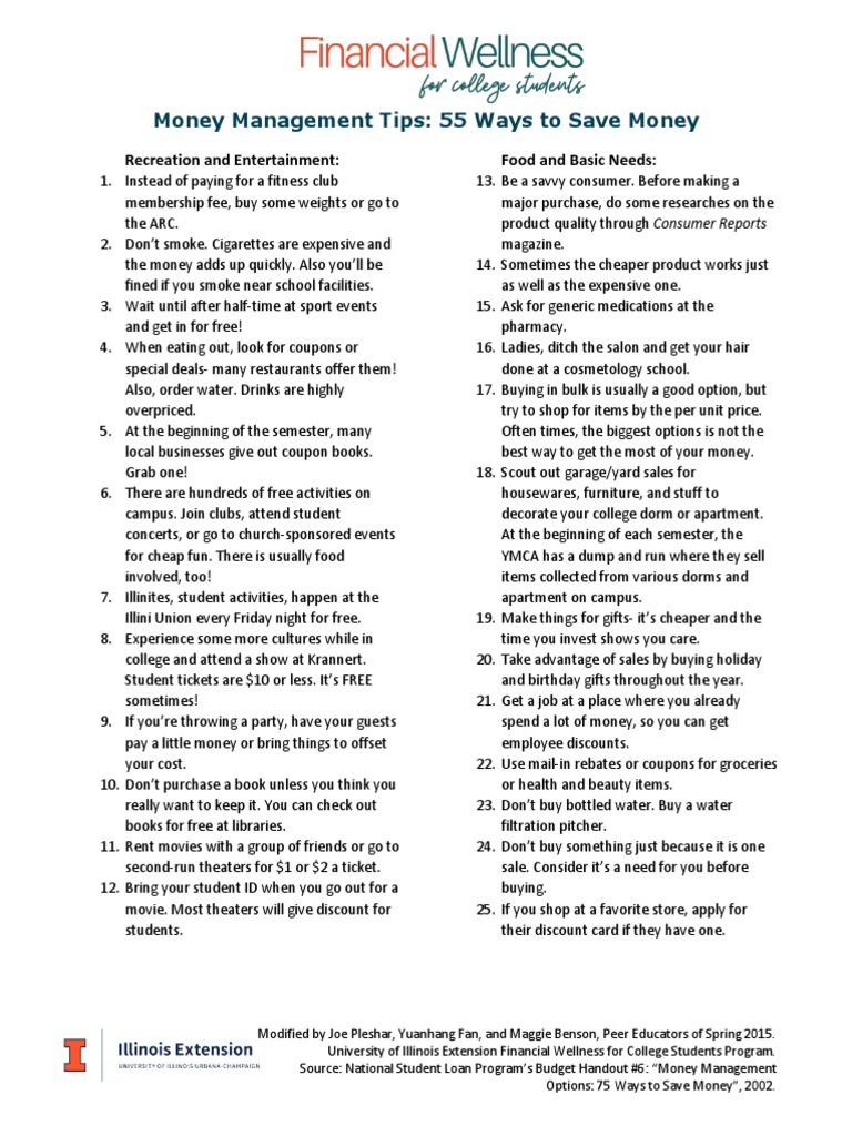 55 Ways To Save | PDF | Money | Rebate (Marketing)