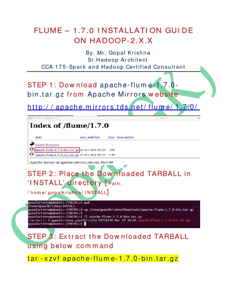 Flume-1.7.0-Installation Guide-On-Hadoop-2.x.x. | PDF