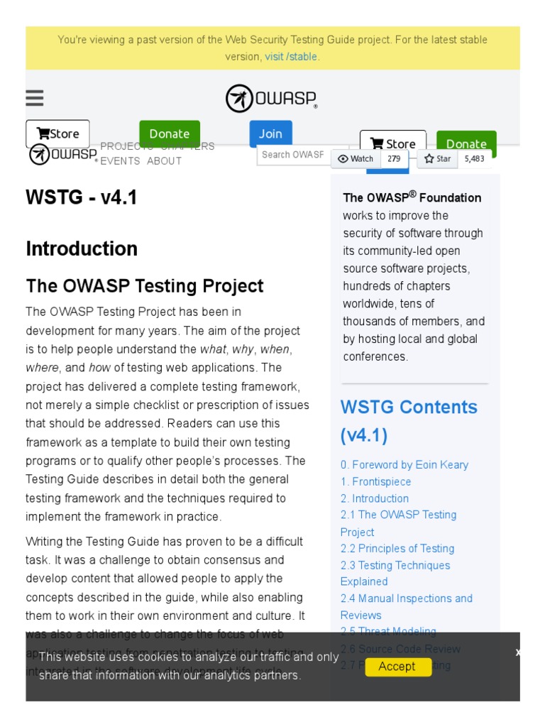 WSTG - v4.1 - OWASP Foundation | PDF | Software Testing | Security