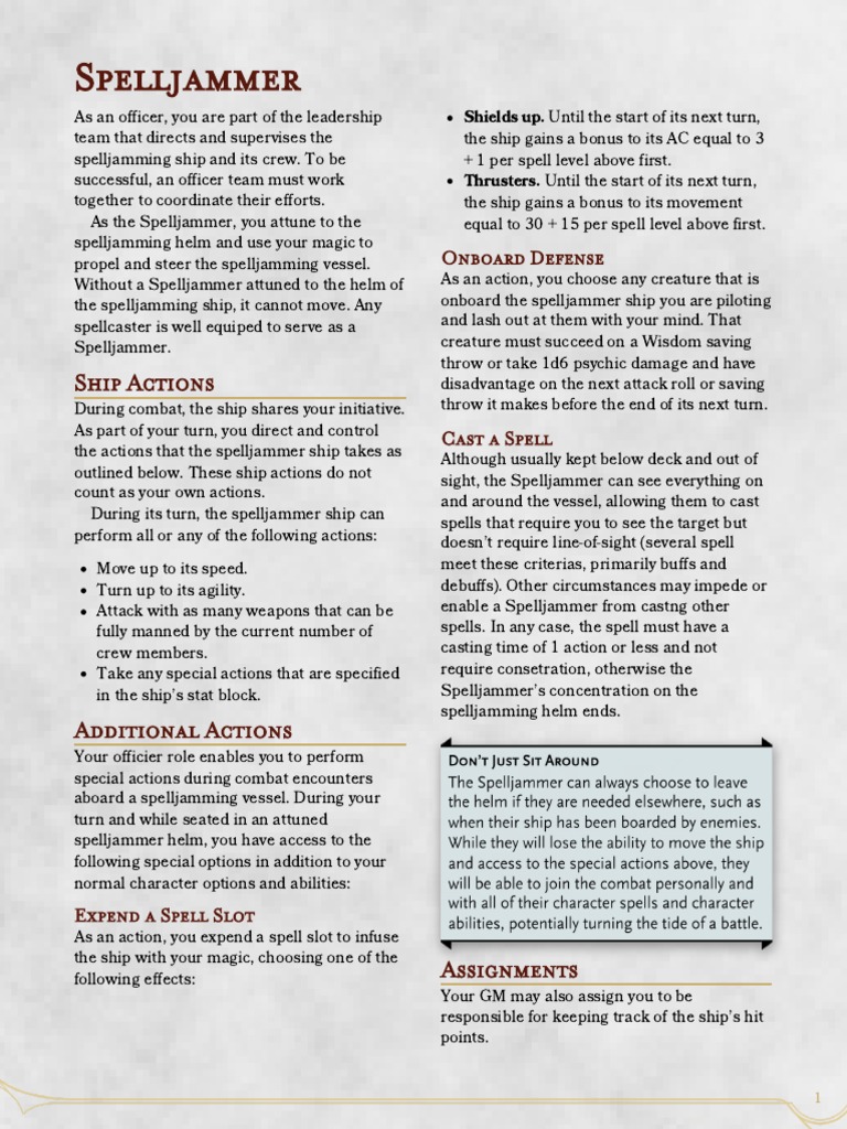 Spelljammer: Ship Actions | PDF | Ships
