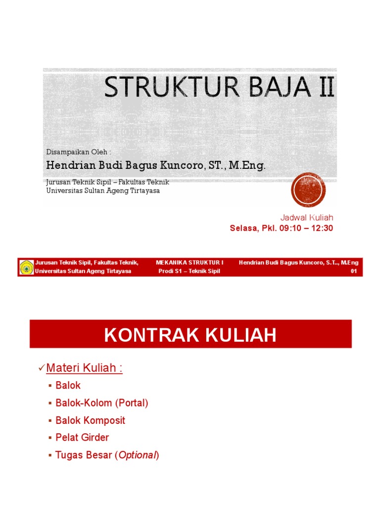 Hendrian Budi Bagus Kuncoro, ST., M.Eng.: Disampaikan Oleh | PDF
