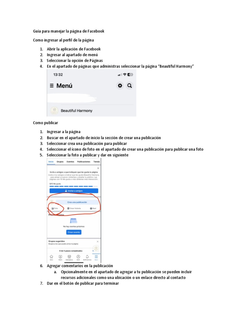 Guía para Manejar La Página de Facebook | PDF | Facebook | Informática