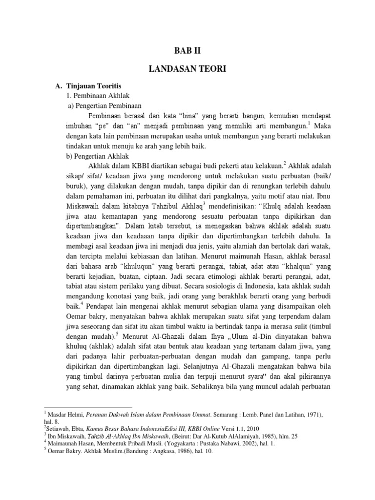 Bab Ii Landasan Teori: A. Tinjauan Teoritis | PDF | Karier & Perkembangan