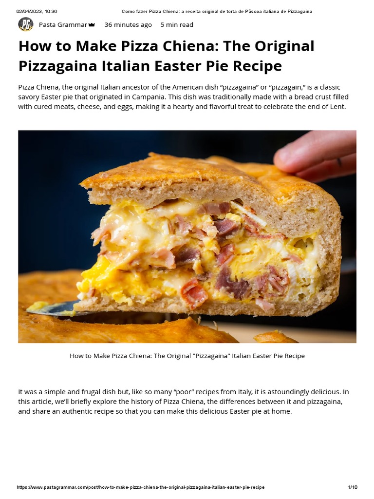 Como Fazer Pizza Chiena - A Receita Original de Torta de Páscoa ...