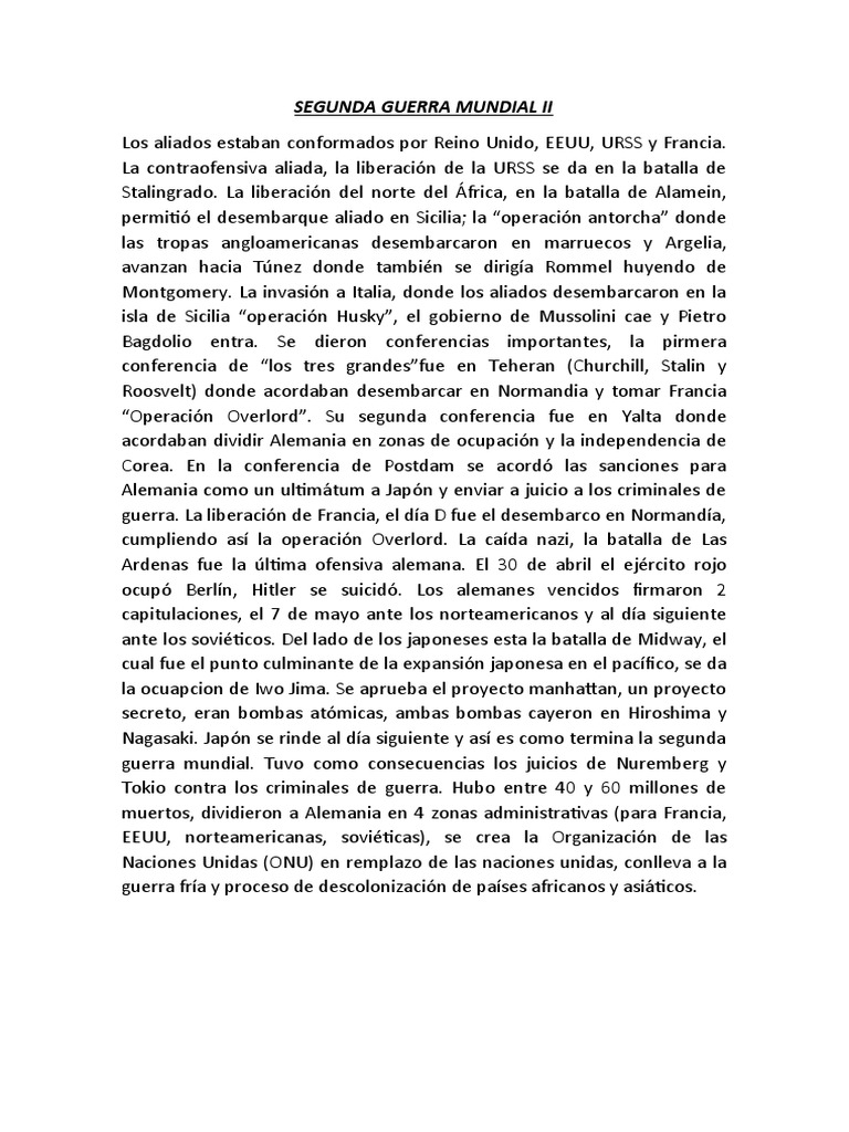 Segunda Guerra Mundial Ii | PDF